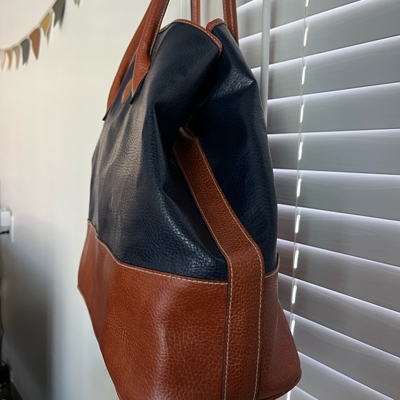 Esprit | Bags | Vintage Esprit Tote Bag Brown Blue | Poshmark